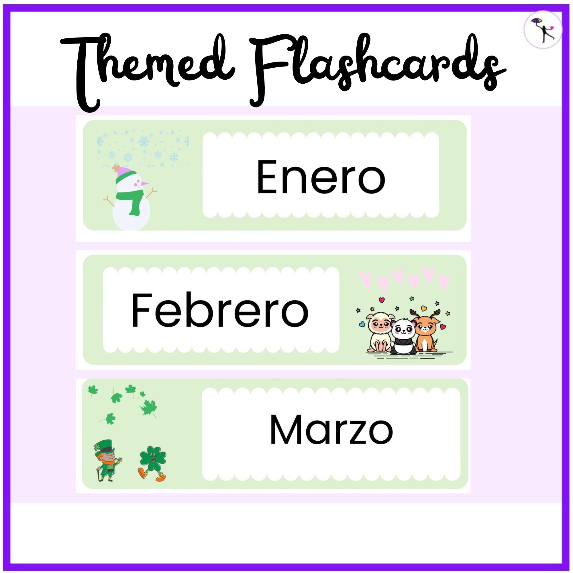 Digital Months of the Year Spanish - Etsy