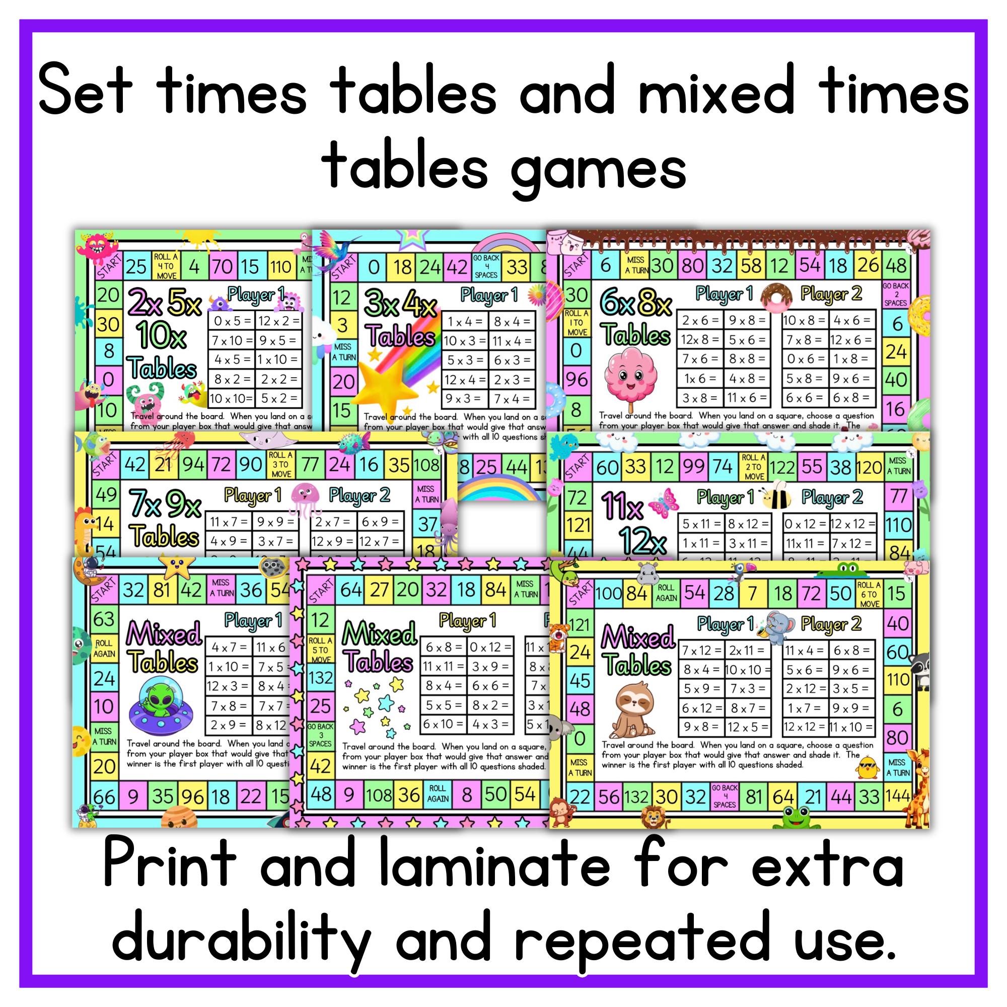 Printable Multiplication Games: Fun Times Tables Practice for ...