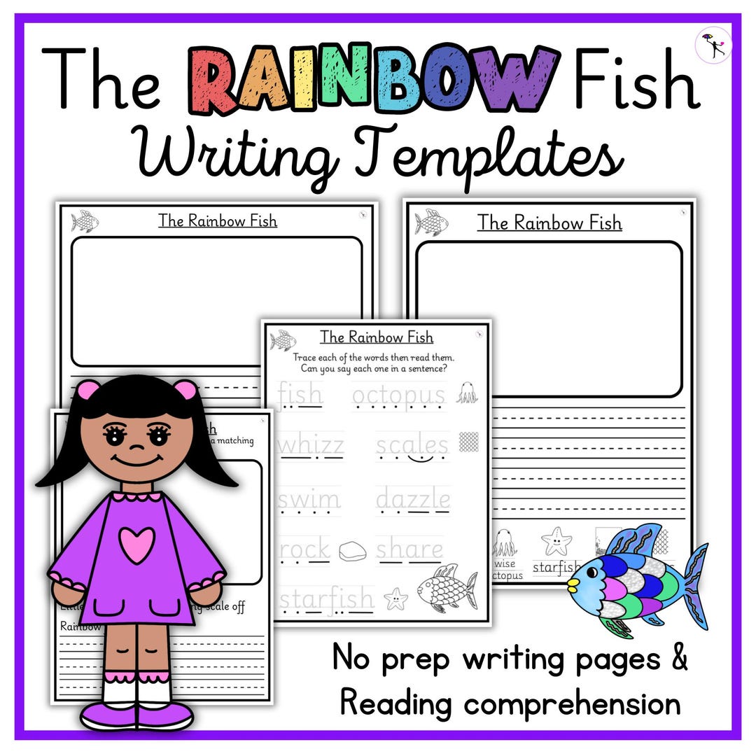 Rainbow Fish Writing Templates: Vocabulary, Story Retell and Reading ...