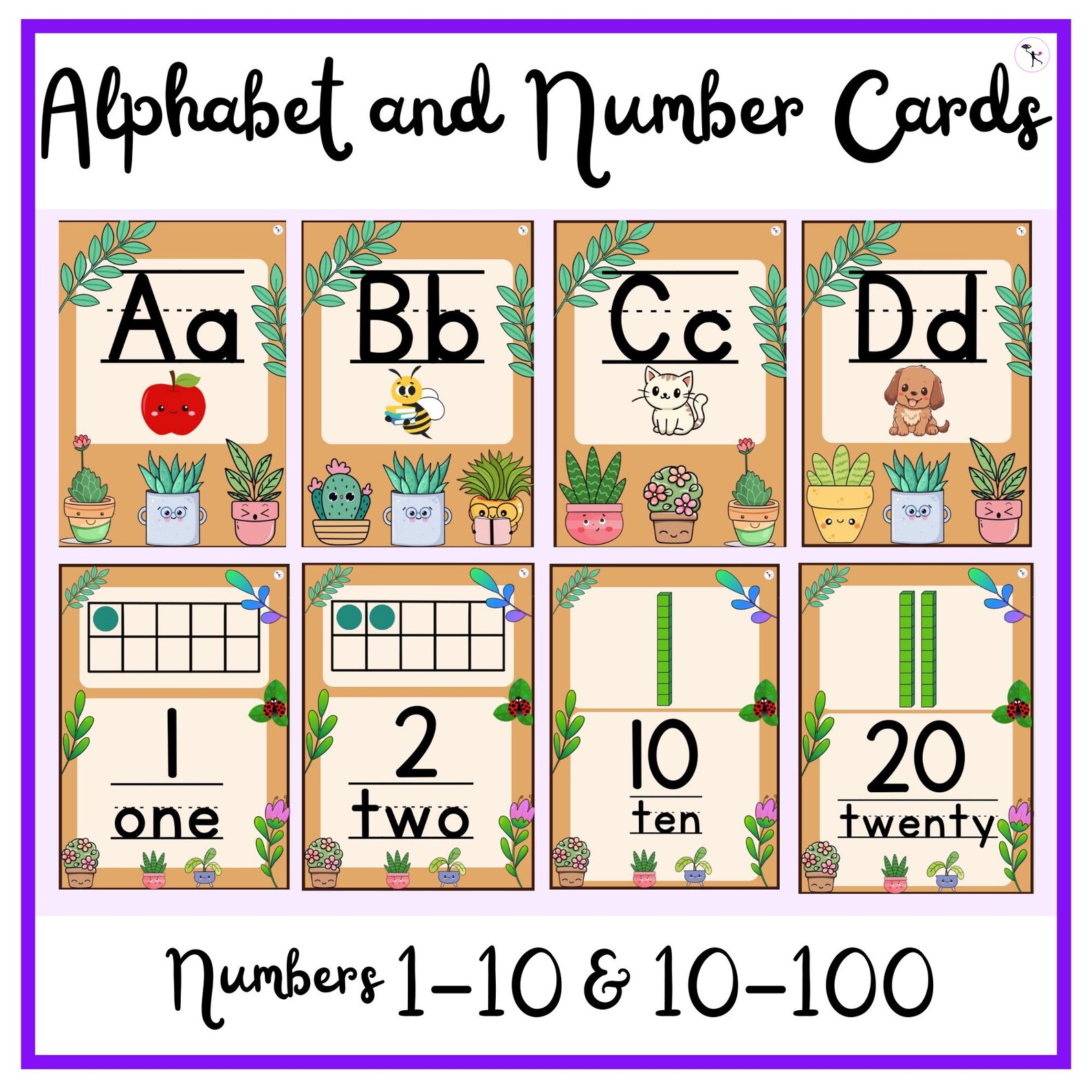 Customizable Plant Classroom Decor Bundle With ABC Flashcards and ...