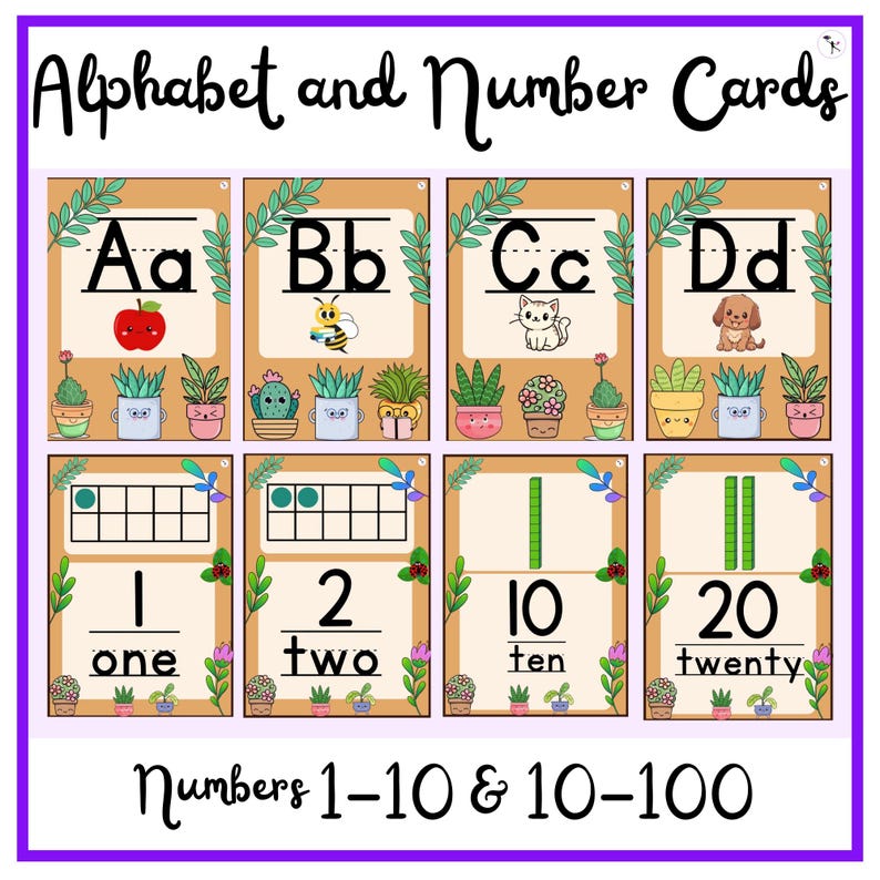 Customizable Plant Classroom Decor Bundle With ABC Flashcards and ...