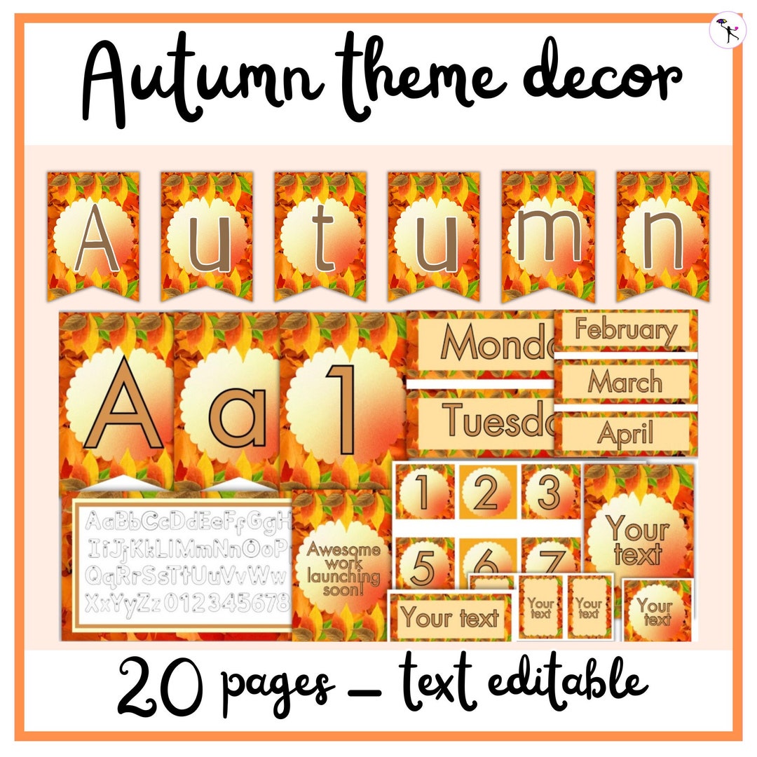 Classroom Decor: Fall Theme Classroom Printable Classroom Labels Flash ...