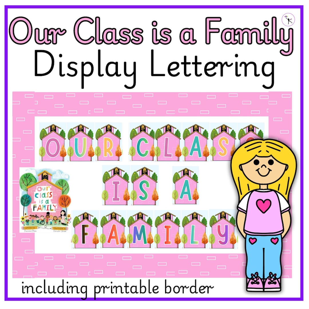 Our Class is a Family Bunting Display Lettering for Bulletin Boards ...