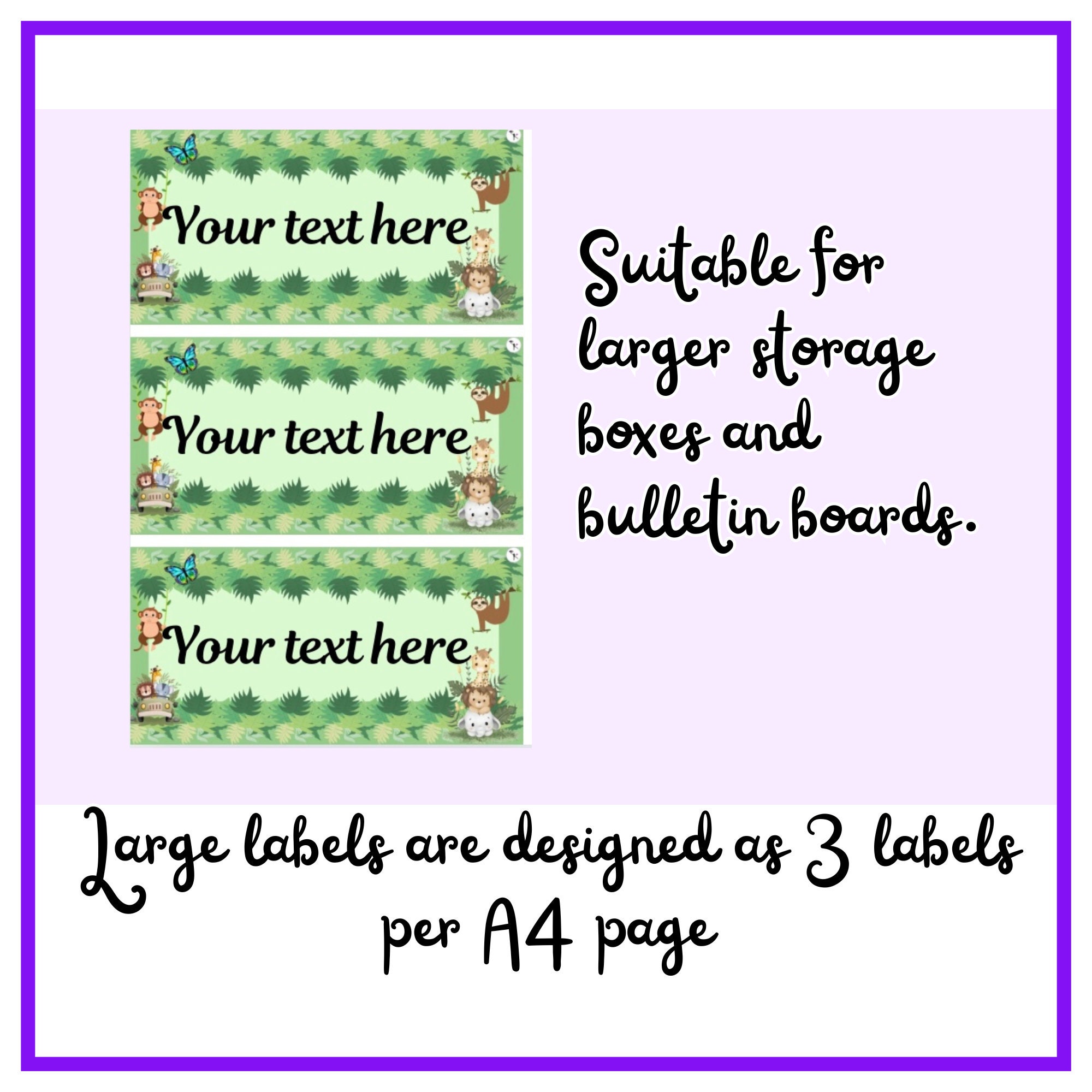Jungle Themed Classroom Labels: Printable Labels; Classroom Labels ...