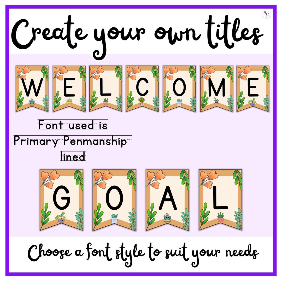 Plant Themed Editable Bunting Bulletin Board Display for Elementary ...