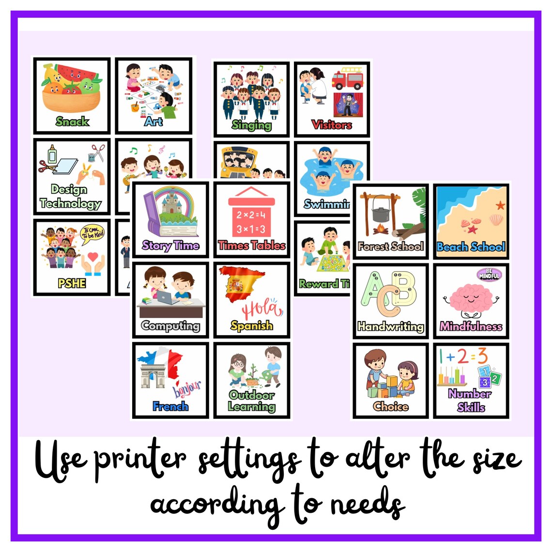 Visual Schedule Cards for Kids: Daily Timetable for the Primary ...