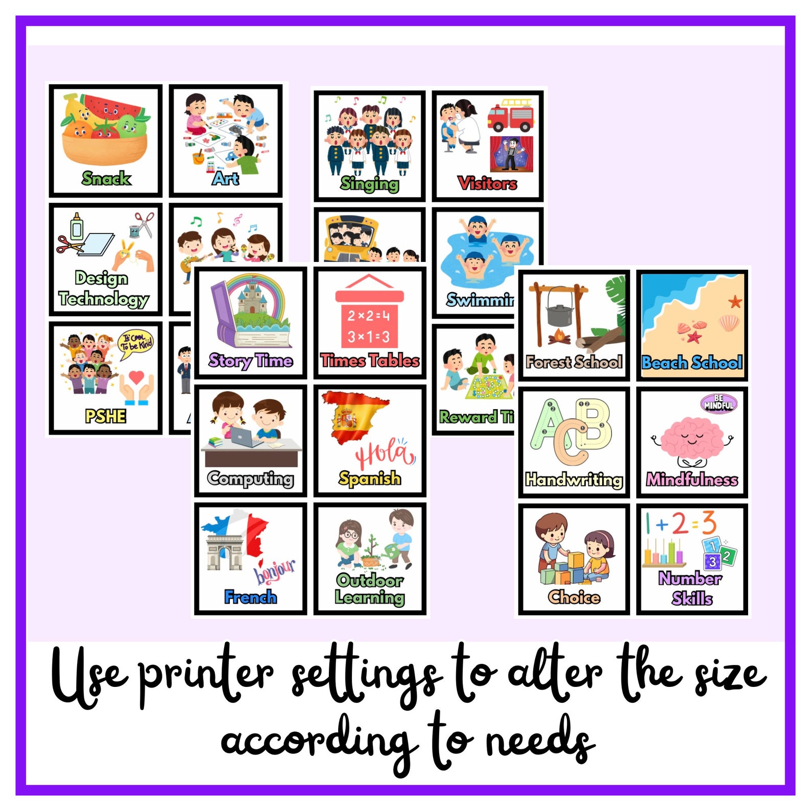 Visual Schedule Cards for Kids: Daily Timetable for the Primary ...