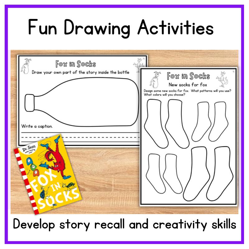 Fox in Socks Activities: Dr. Seuss Week Printable Worksheets for K-2nd ...