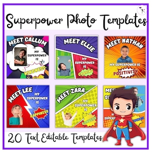 Superhero Classroom Display and Photo Template for Bulletin Board Decor ...