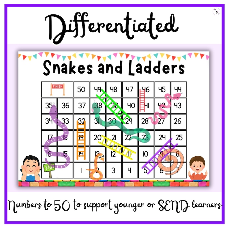 Educational Snakes and Ladders Math Game for Kids Count to 100 ...