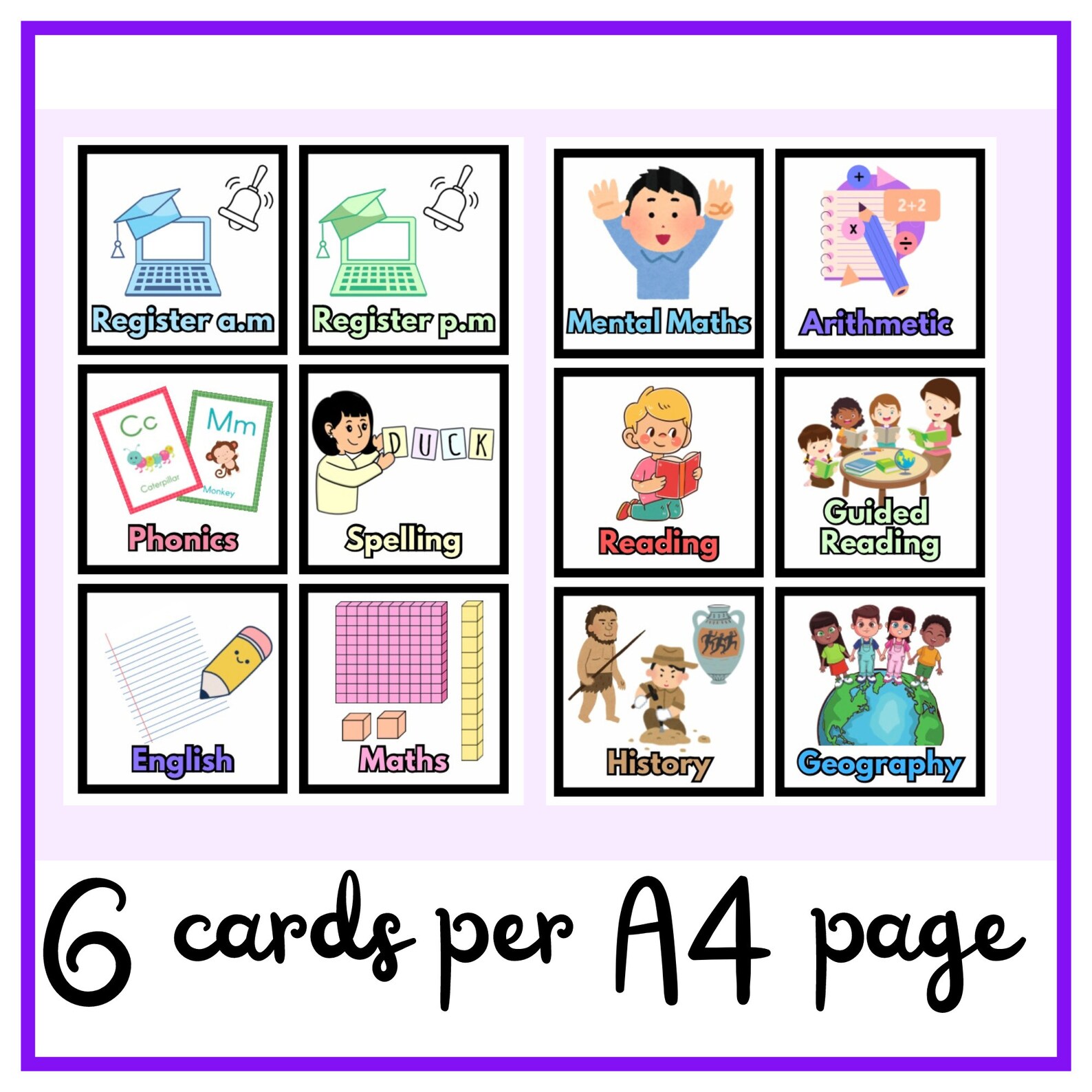Visual Schedule Cards for Kids: Daily Timetable for the Primary ...