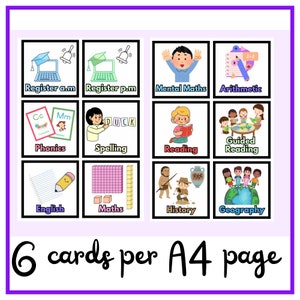 Visual Schedule Cards for Kids: Daily Timetable for the Primary ...
