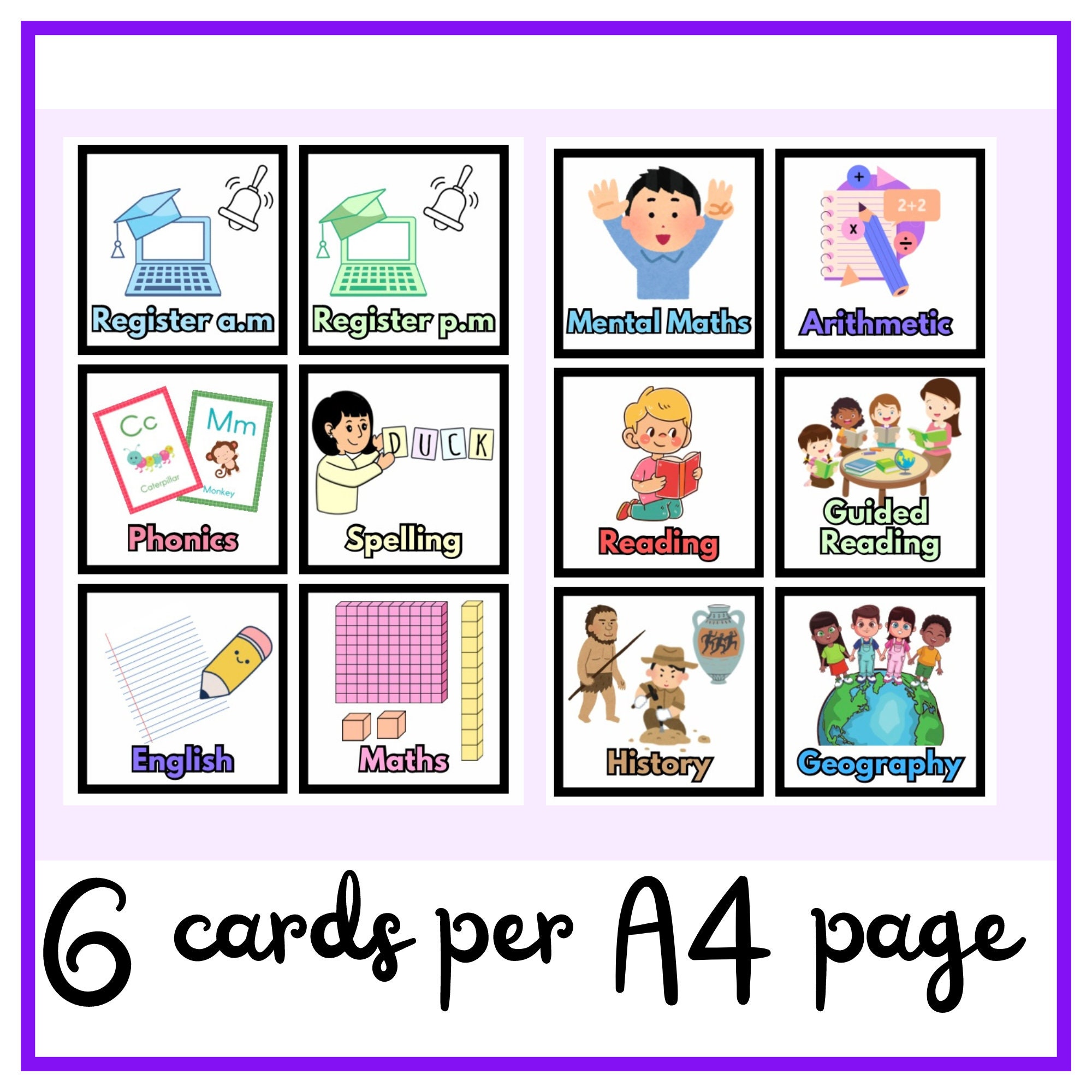 Visual Schedule Cards for Kids: Daily Timetable for the Primary ...