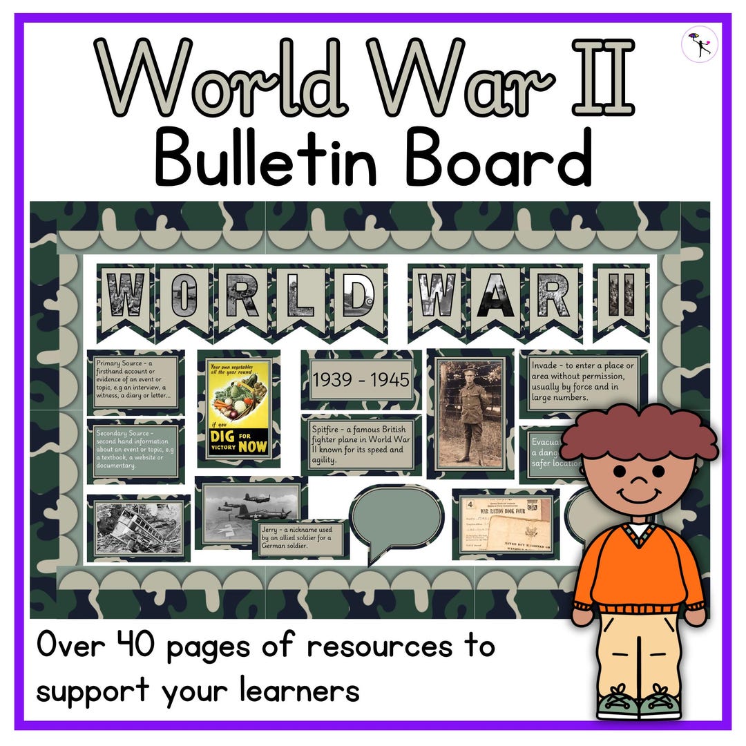 World War 2 Bulletin Board Display Resources With Vocabulary ...