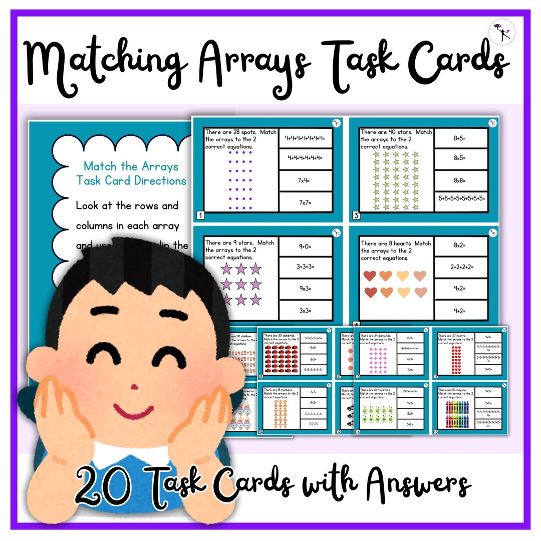 Multiplication and Repeated Addition Task Cards for 2nd Grade - Etsy