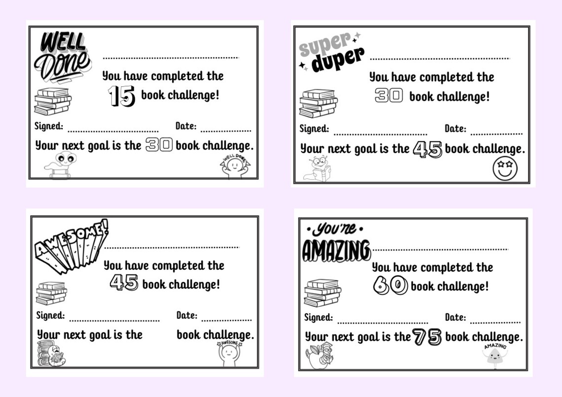 Reading Log Bookmarks: Reading Tracker Reading Challenge School ...