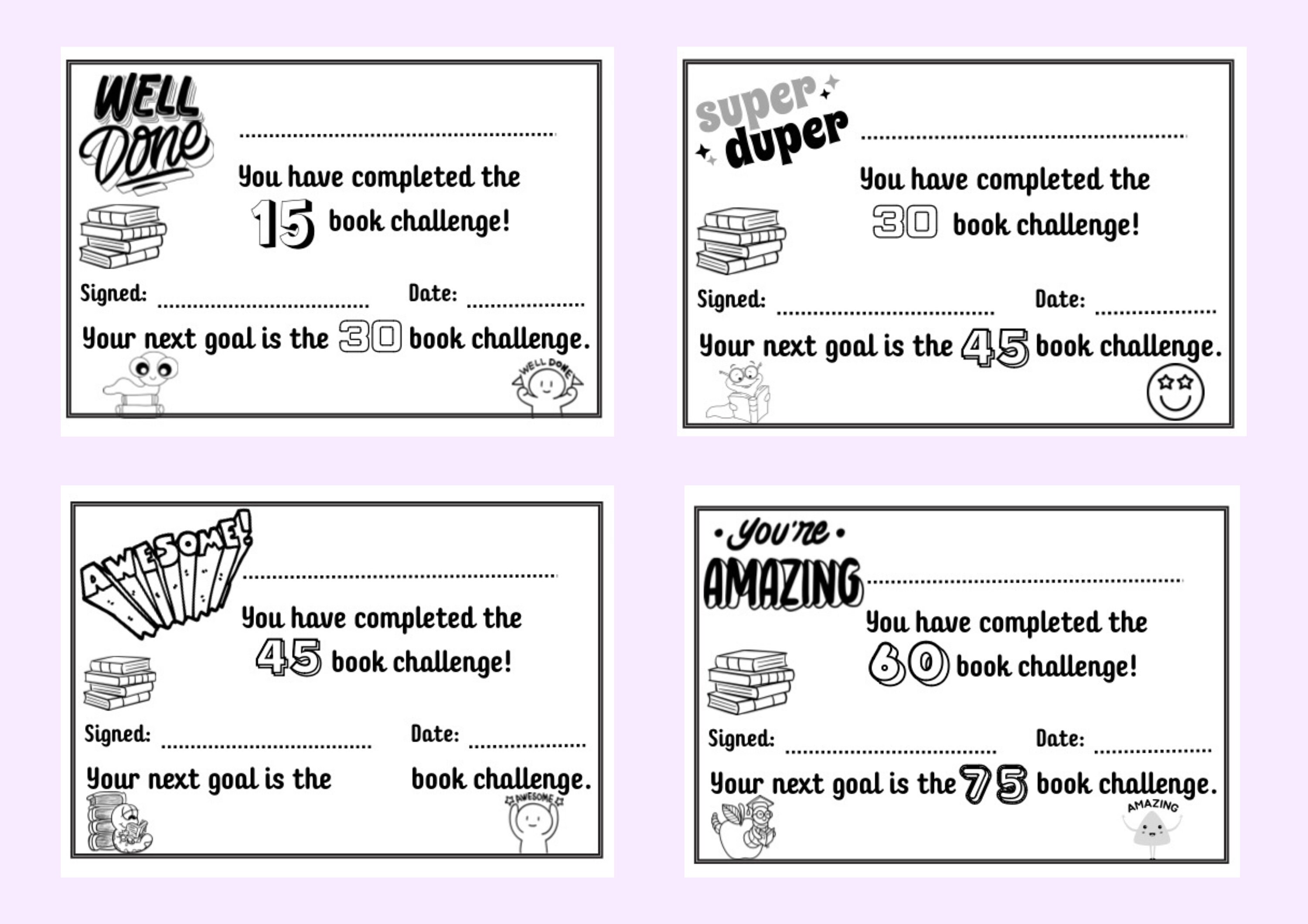 Reading Log Bookmarks: Reading Tracker Reading Challenge School ...