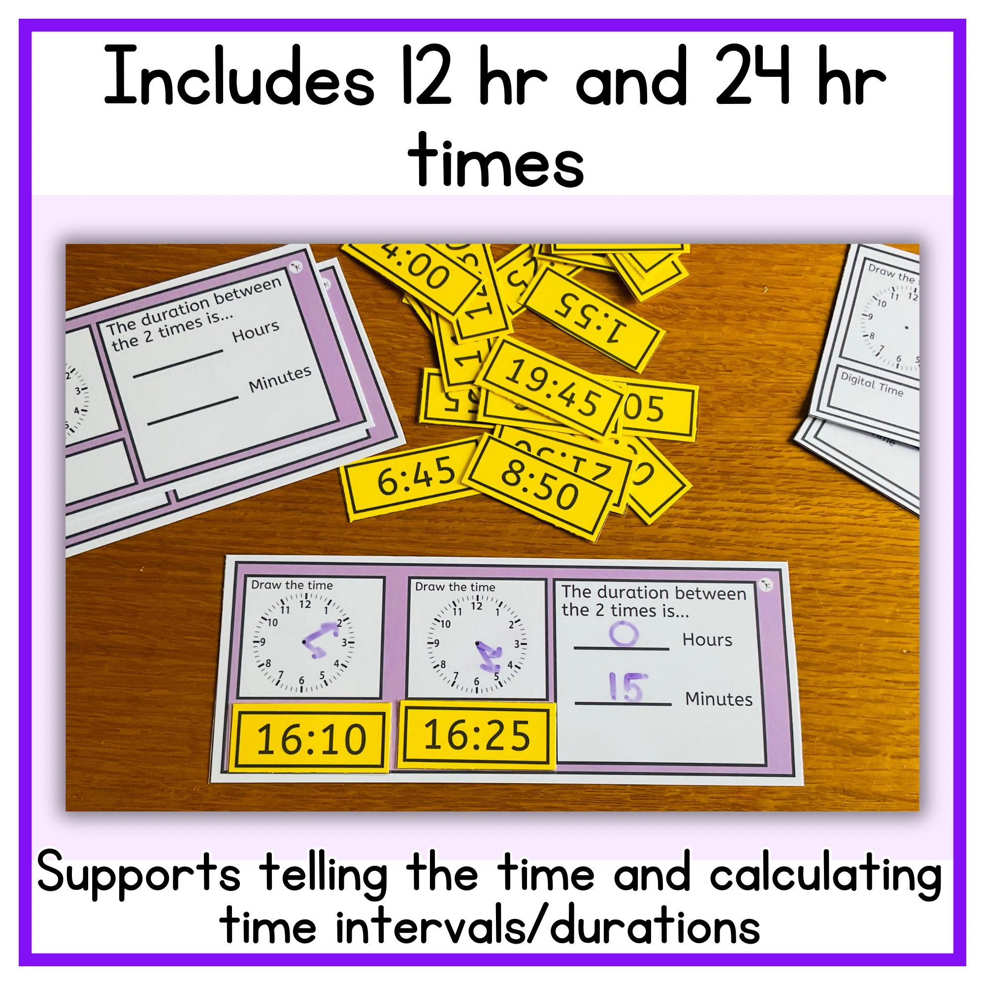 Interactive Time-telling Cards: Digital & Analog Clock Learning ...