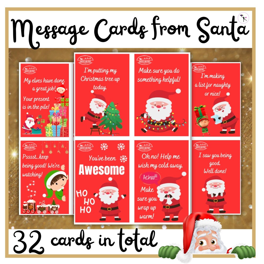 Santa Affirmation Cards Messages, Letters, Notecards From Santa and ...