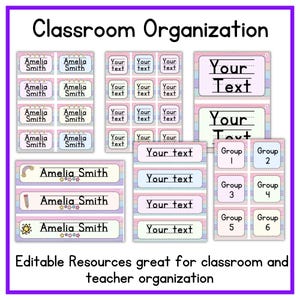 Rainbow Pastel Classroom Decor Bundle: Printable Canva Templates for ...