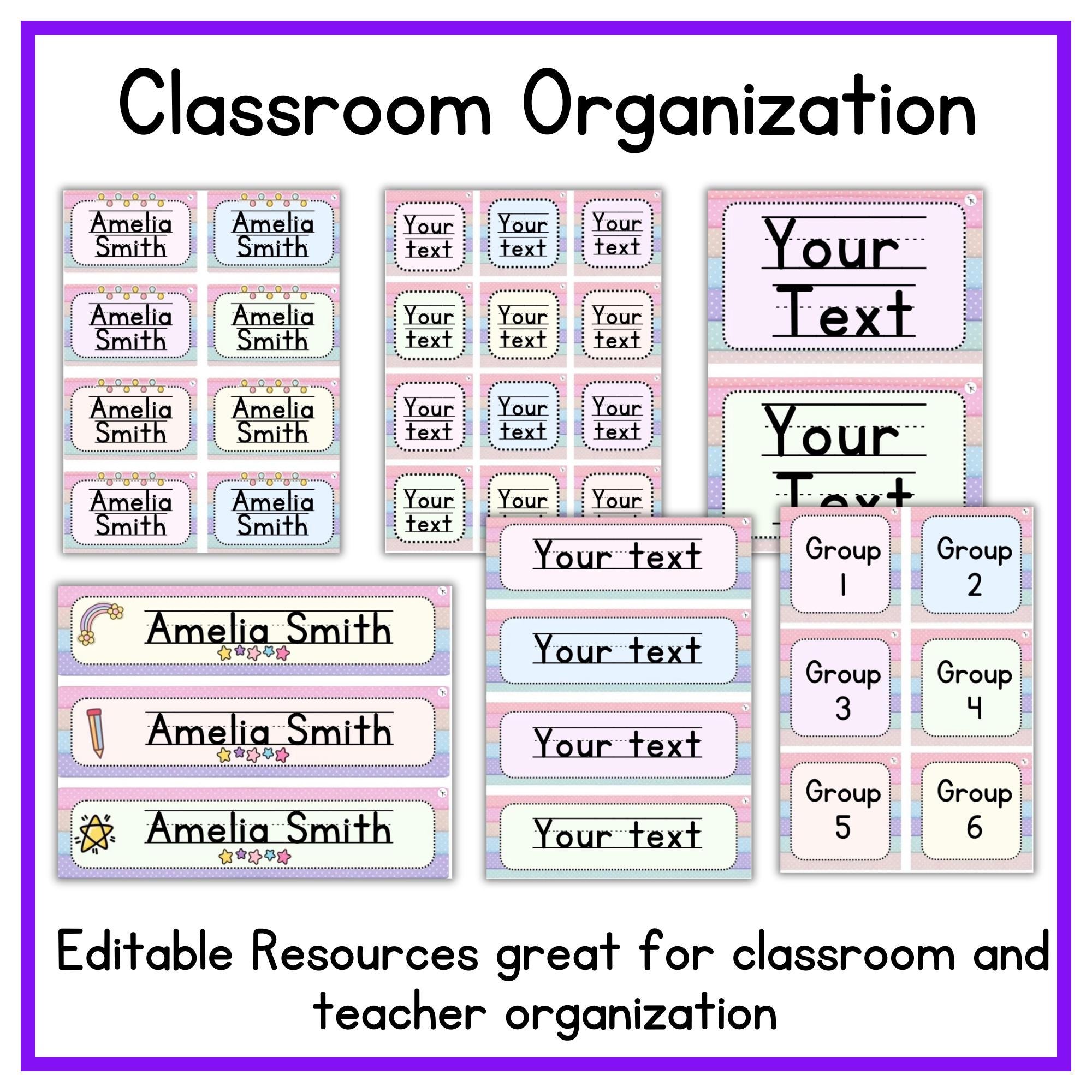 Rainbow Pastel Classroom Decor Bundle: Printable Canva Templates for ...