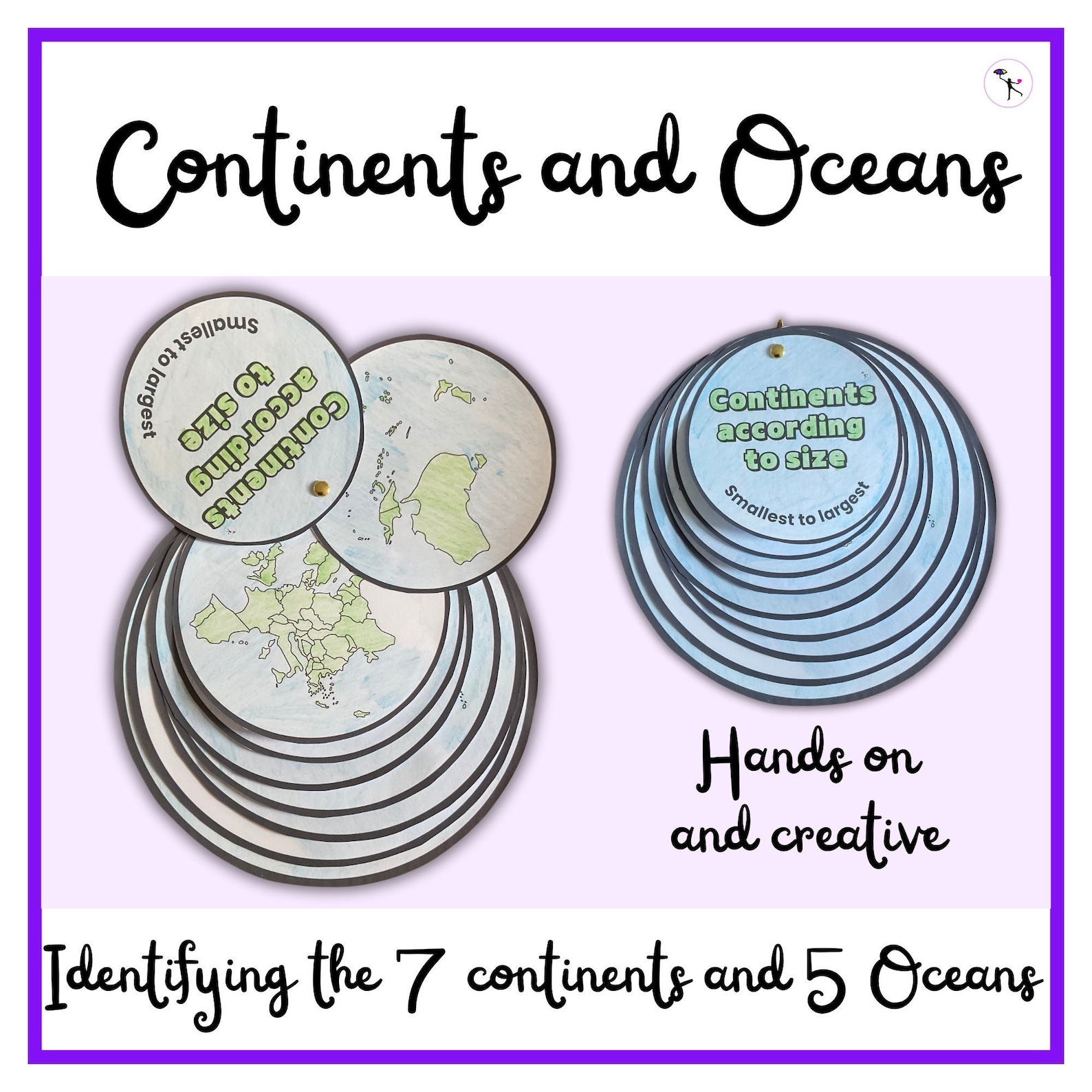 The 7 Continents: World Geography; World Map Printable; Continent Size ...