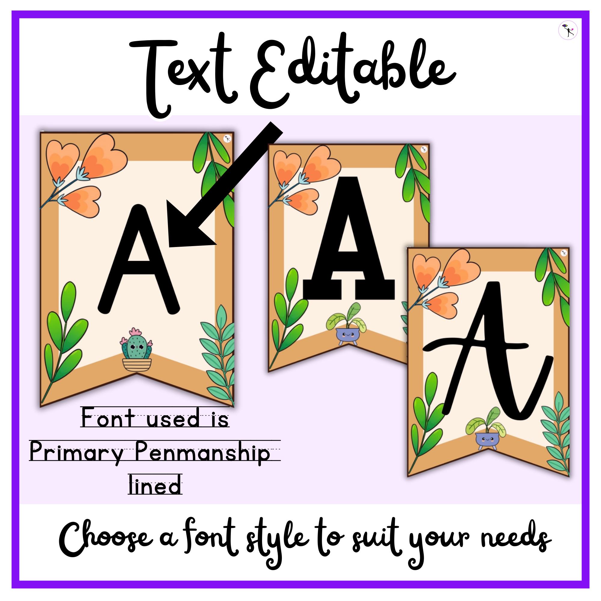 Customizable Plant Classroom Decor Bundle With ABC Flashcards and ...