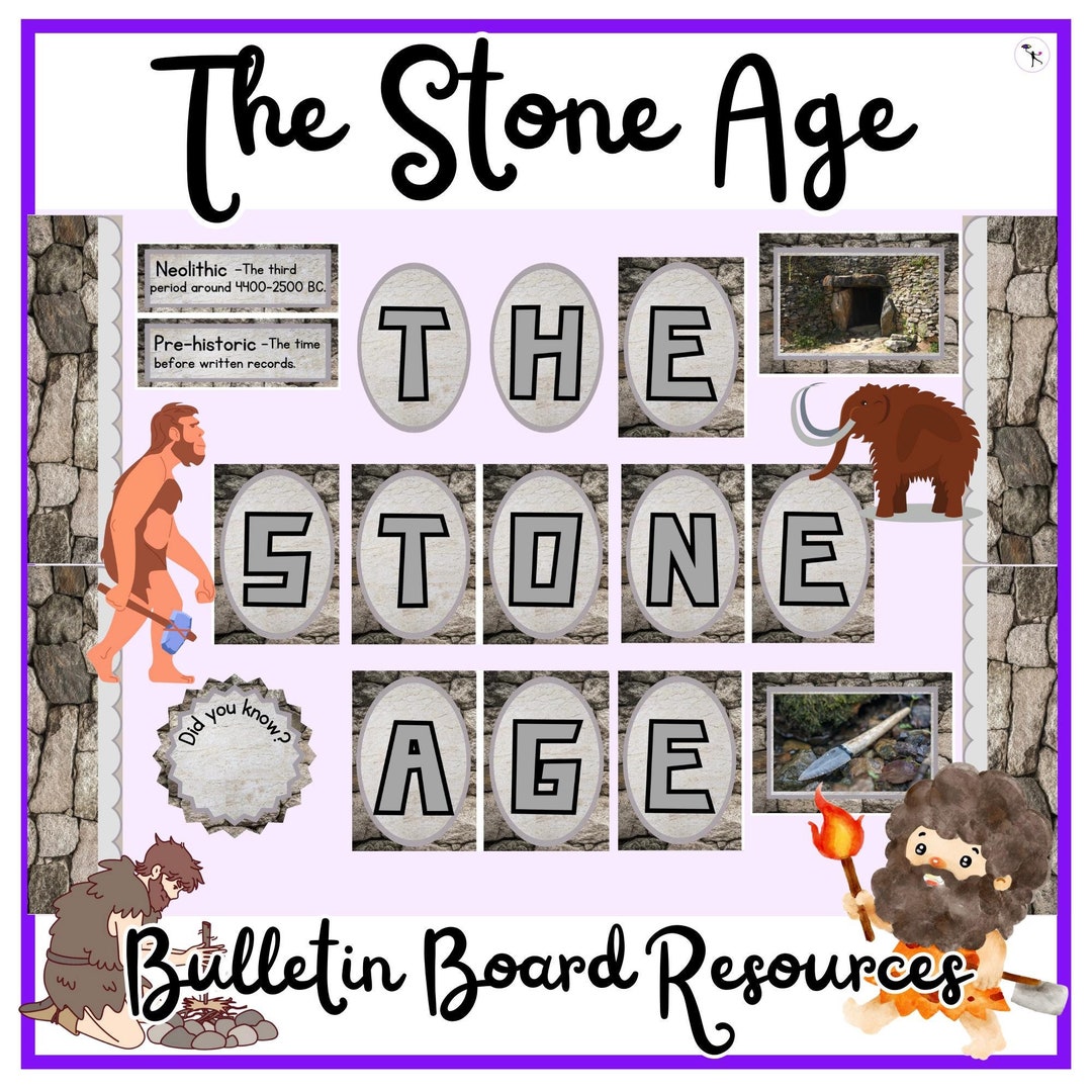 The Stone Age Vocabulary Printable Flashcards Bulletin Board ...