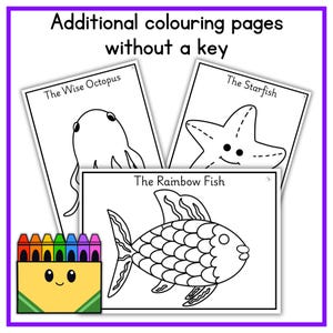 Rainbow Fish Number Coloring Page: Kindergarten and KS1 Storybook ...