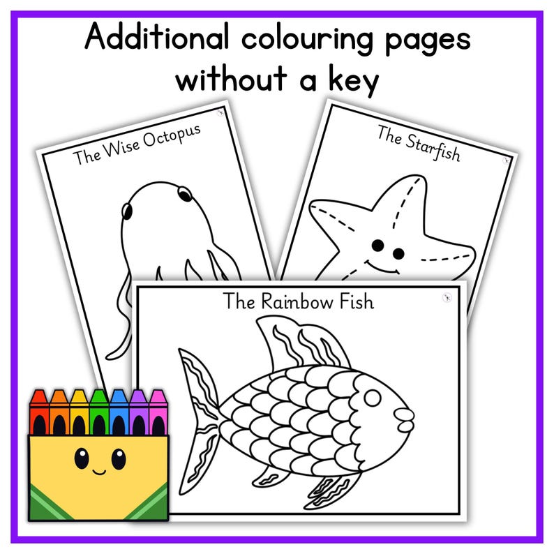 Rainbow Fish Number Coloring Page: Kindergarten and KS1 Storybook ...