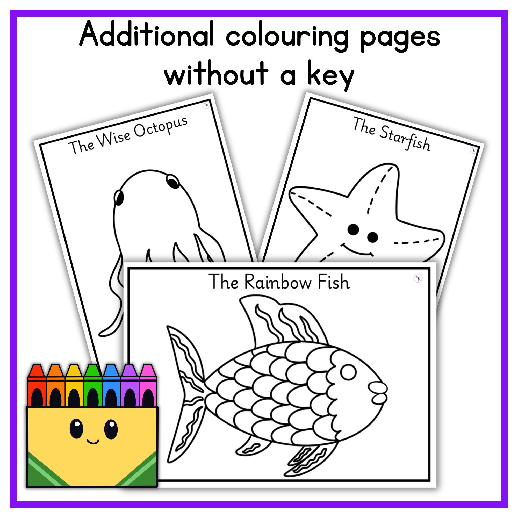 Rainbow Fish Number Coloring Page: Kindergarten and KS1 Storybook ...