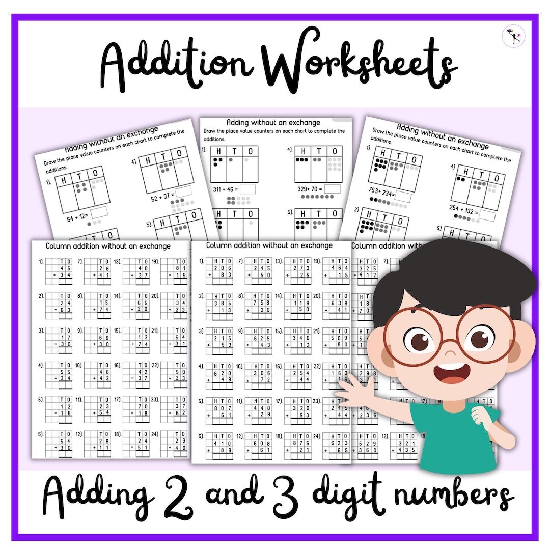Printable Addition Worksheets for Homeschool and Practice - Etsy