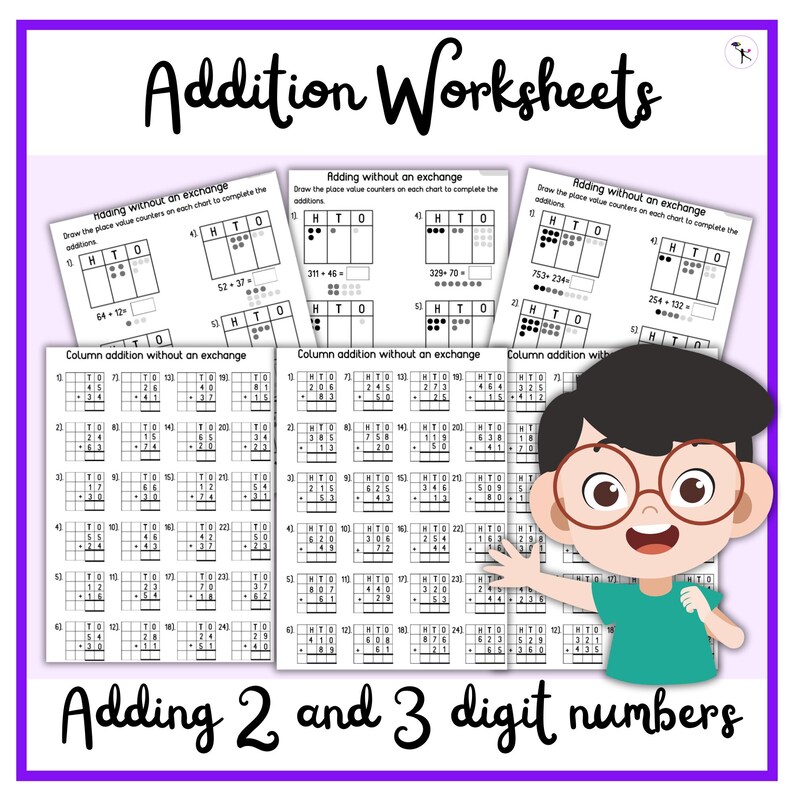 Printable Addition Worksheets for Homeschool and Practice - Etsy