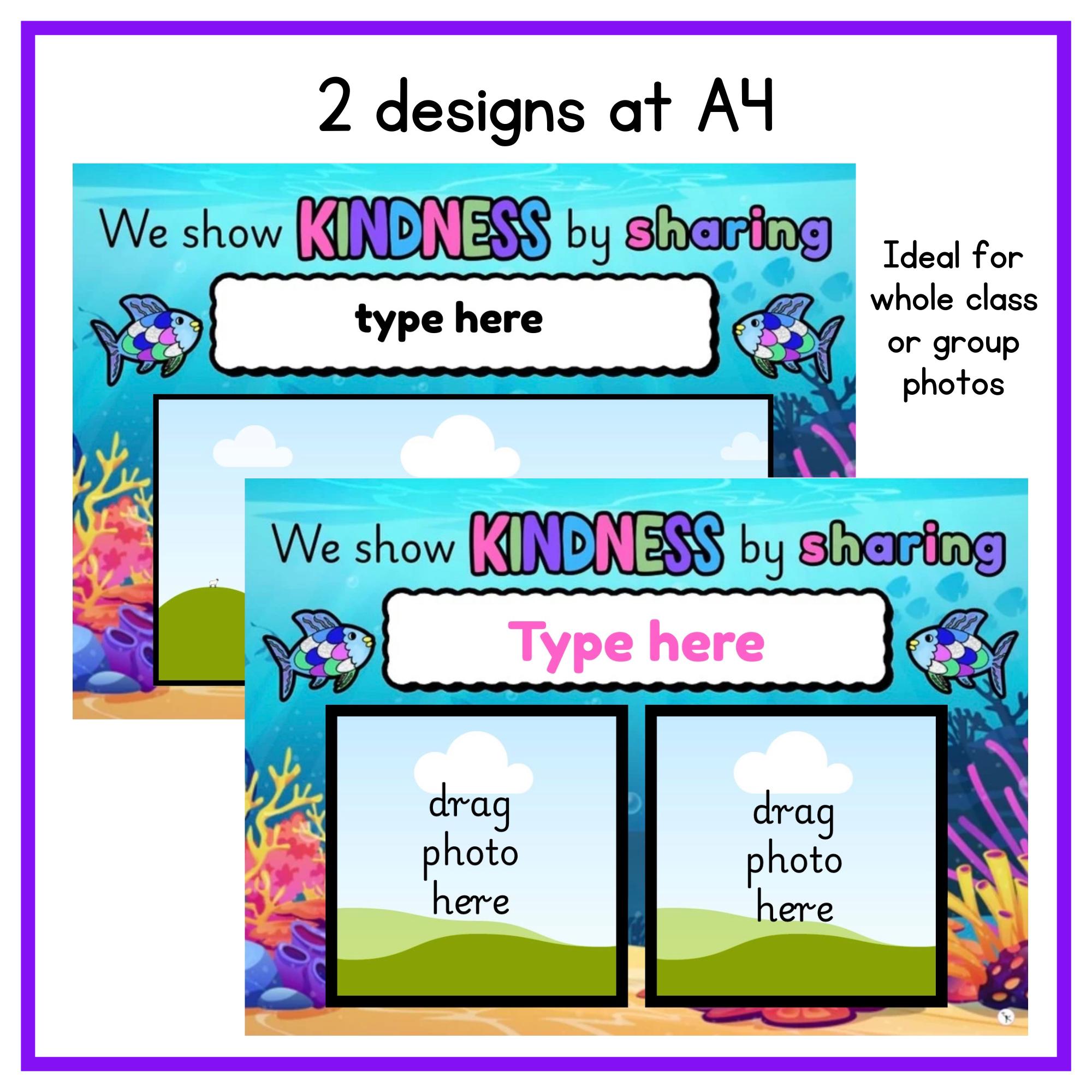 Rainbow Fish Photo Templates: Classroom Display for Sharing Kindness ...
