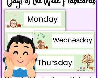 Days of the Week Printable: Montessori Classroom Flashcards (digital ...