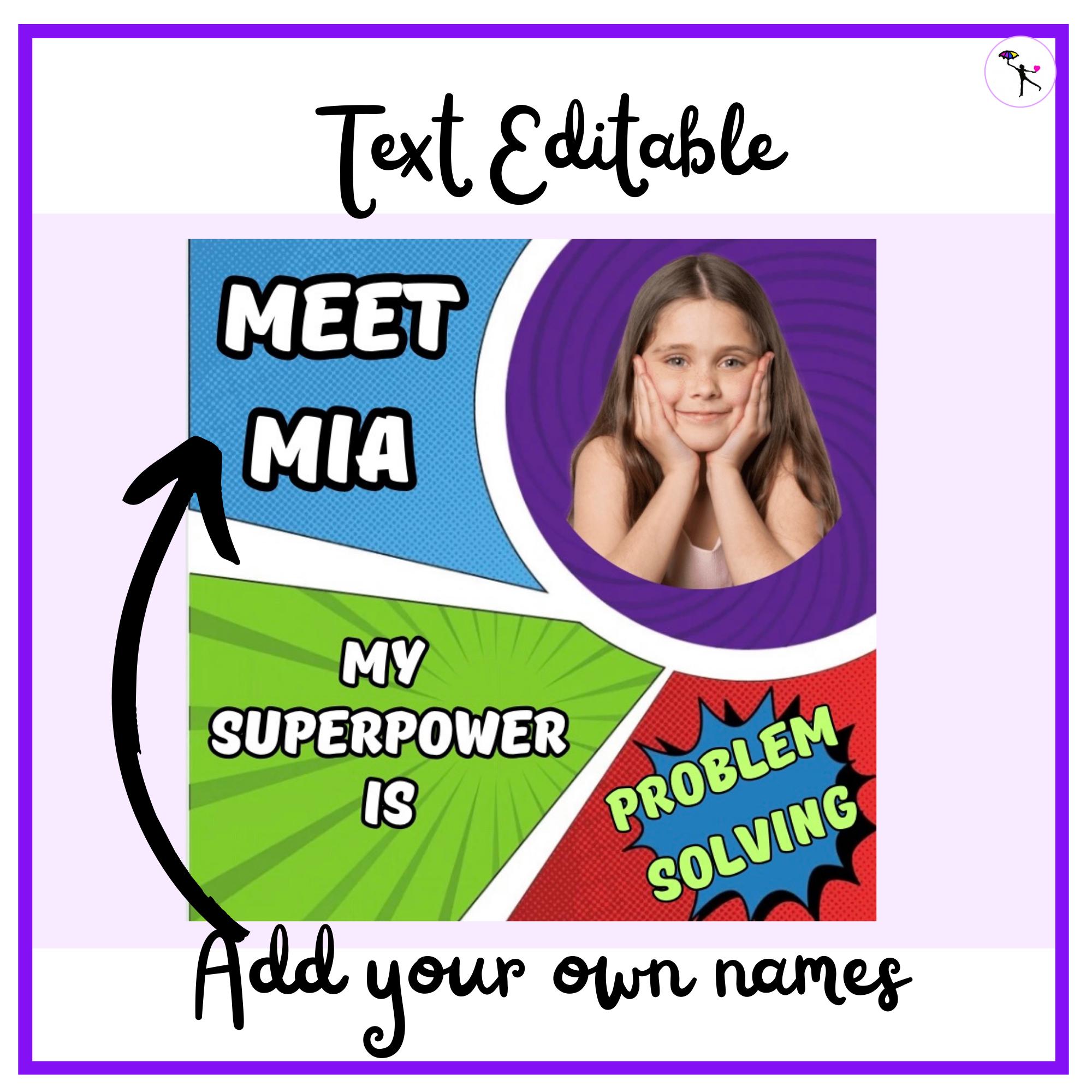 Superhero Classroom Display and Photo Template for Bulletin Board Decor ...