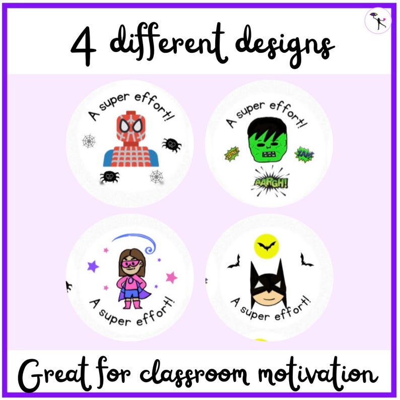 Colorful Superhero Reward Stickers for Kids and Teachers - Etsy