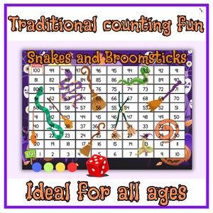 Spooky Snakes and Ladders Halloween Printable Game for Kids Education ...