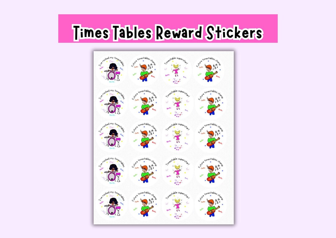 Timestable Rockstars Stickers - Etsy