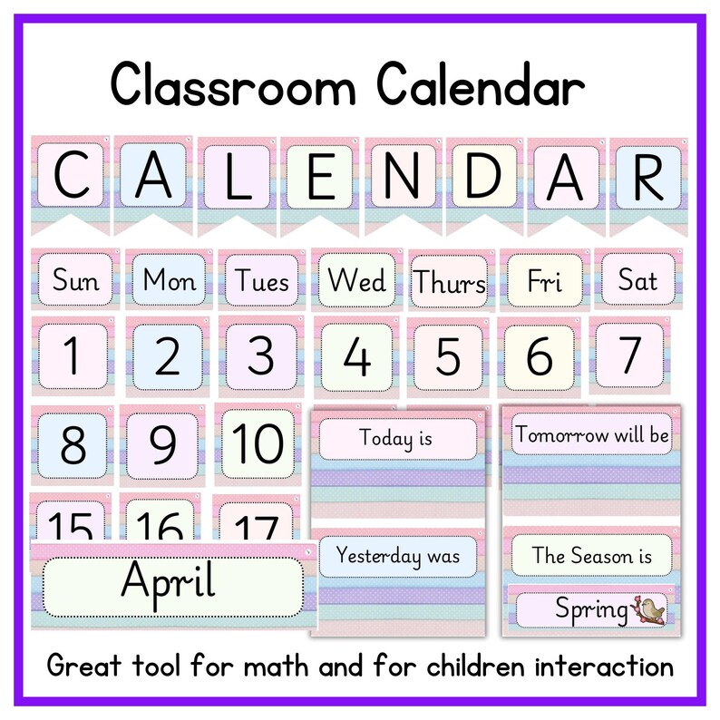Rainbow Pastel Classroom Decor Bundle: Printable Canva Templates for ...