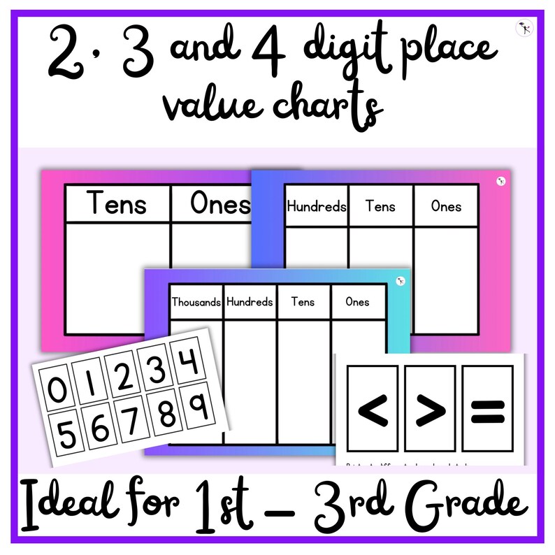 Elementary Place Value Math Game for Comparing Numbers - Printable for ...