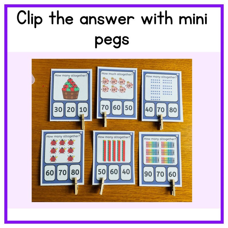 Math Learning Task Cards: Counting by Tens for Kids' Development ...