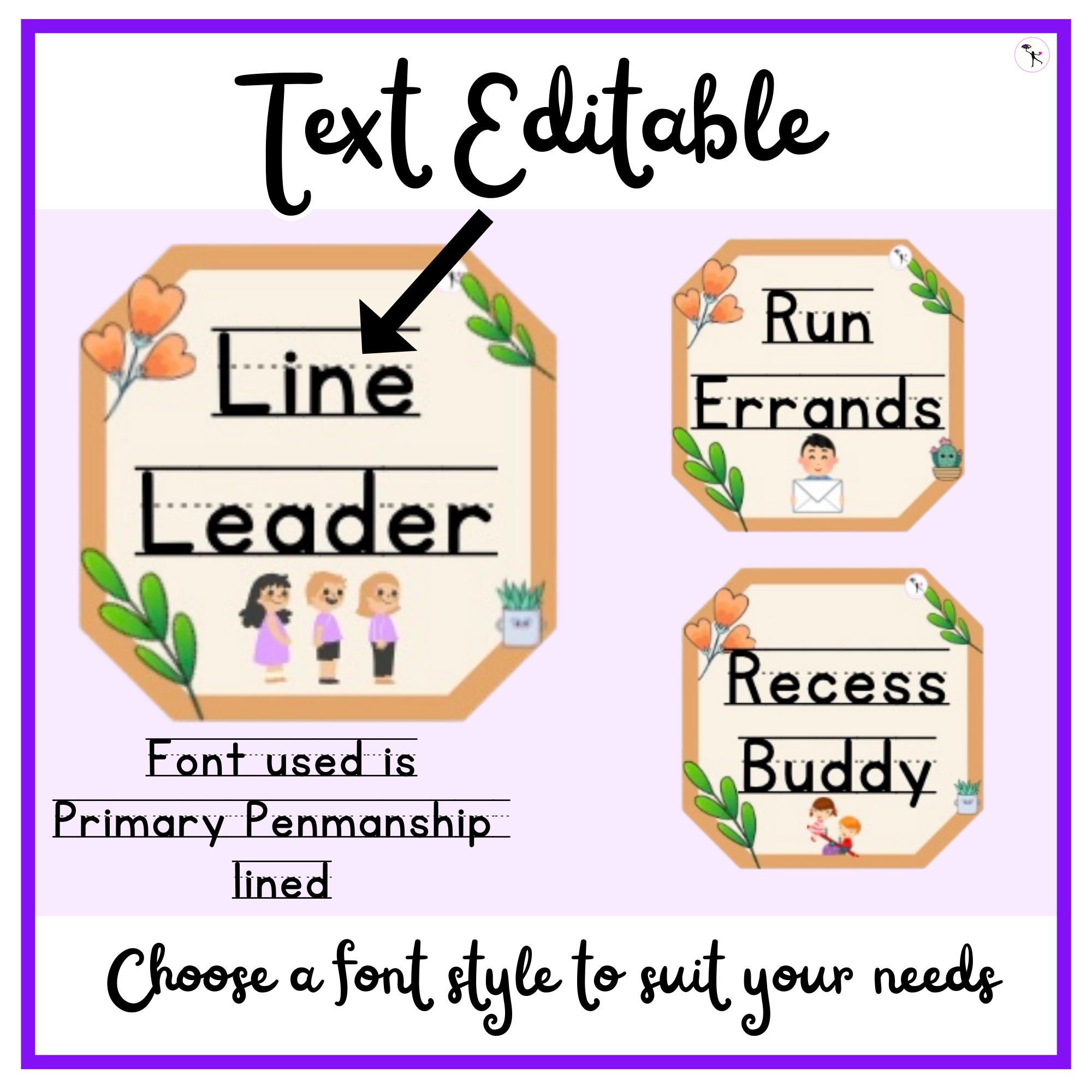 Plant Themed Classroom Jobs Display Printable for Elementary and ...