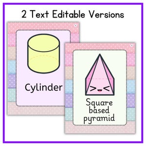 Editable Pastel Rainbow Geometry Posters: Elementary Math Learning for ...