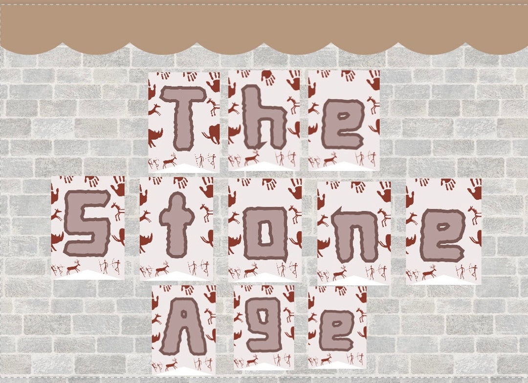 Digital the Stone Age Classroom Bunting - Etsy