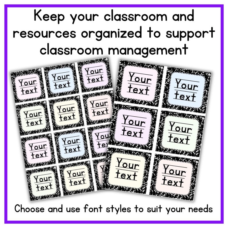 Editable Classroom Labels: Composition Notebook Decor for Elementary ...