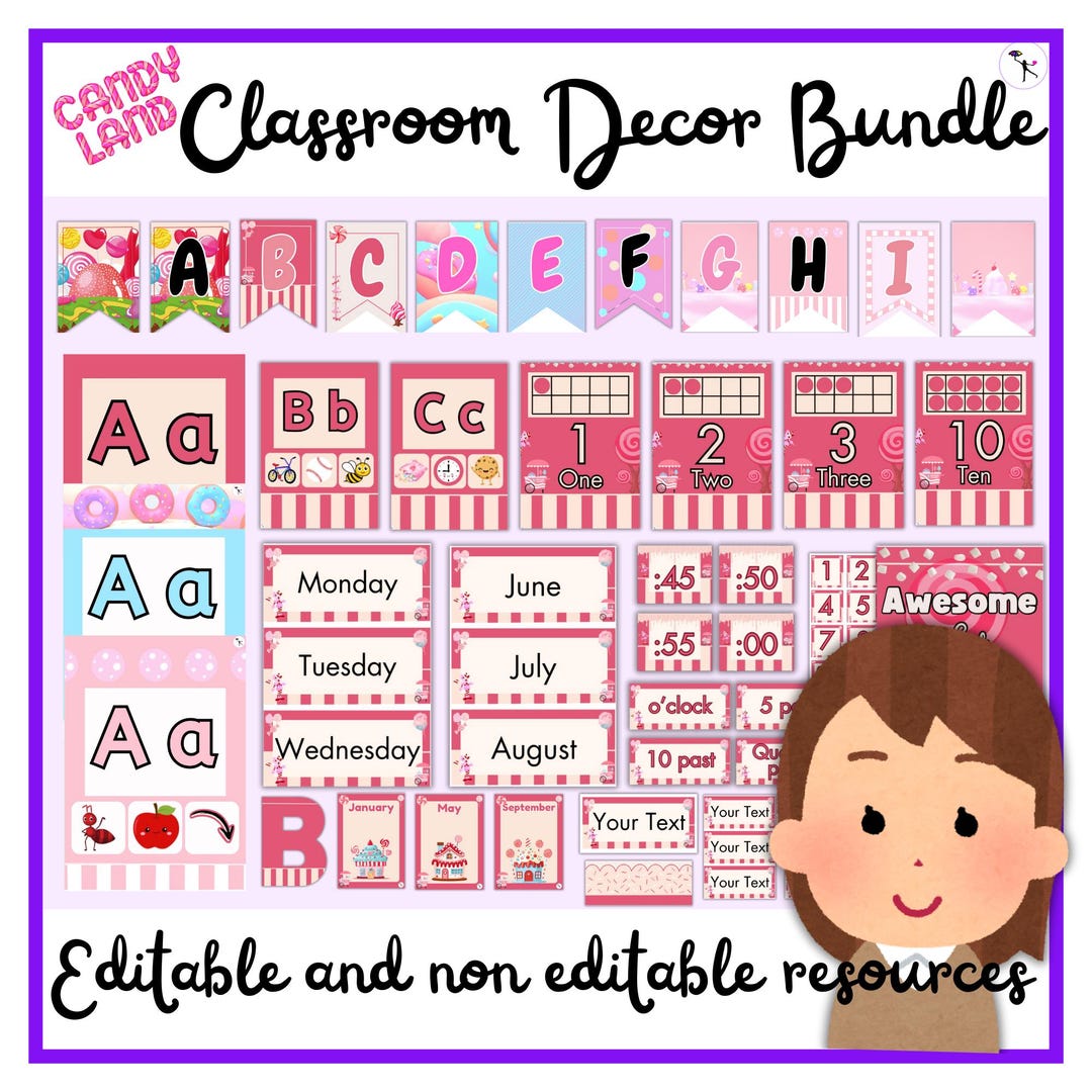 Candyland Bulletin Board Kit and Classroom Decor Bundle for Elementary ...