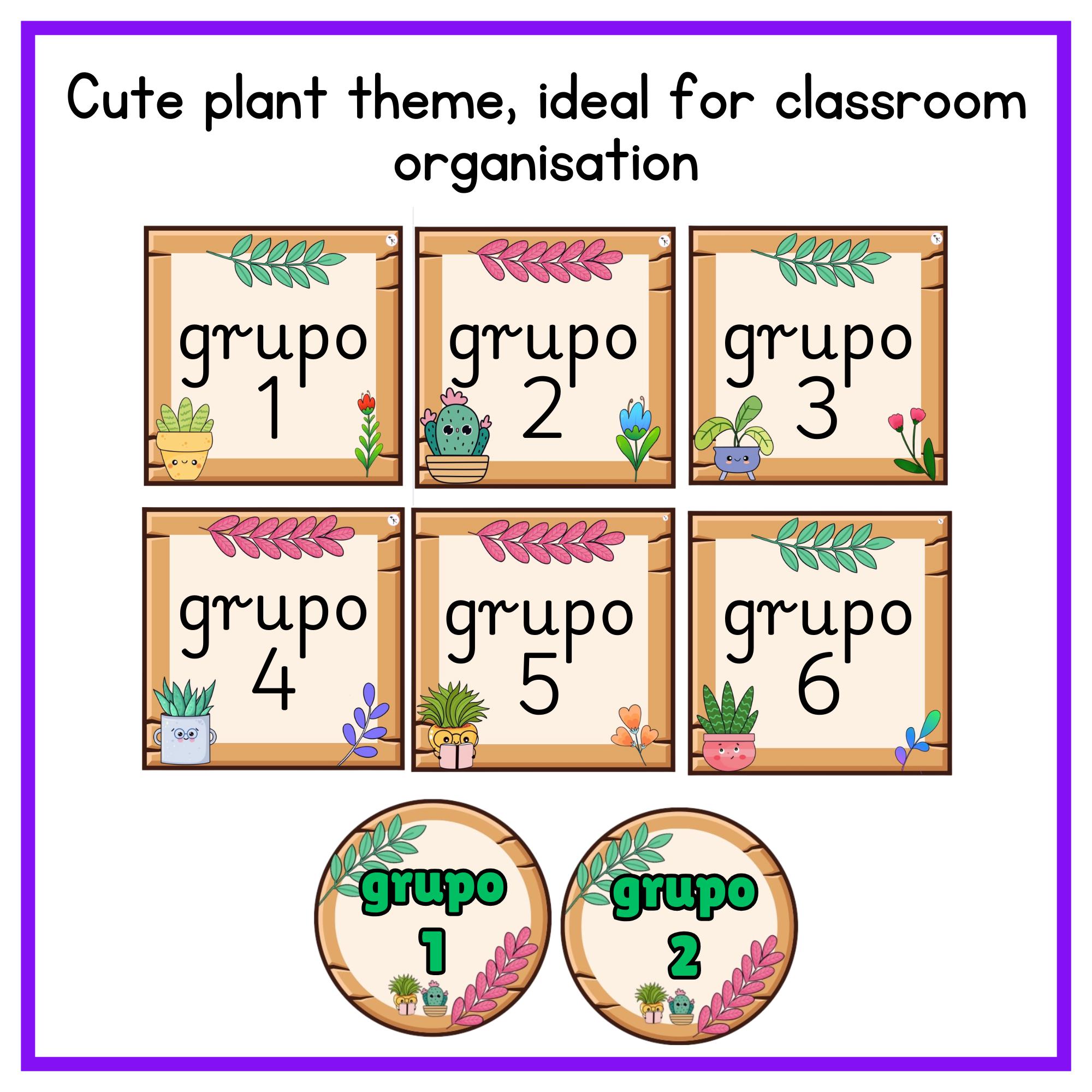 Spanish Classroom Labels: Editable Plant-themed Decor for Elementary ...