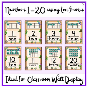 Number Posters 1-20 & 10-100 Printable Flashcards for Kids Plant ...