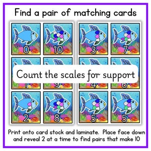 Rainbow Fish Number Bonds Flashcards and Mats: KS1 Math Learning for ...